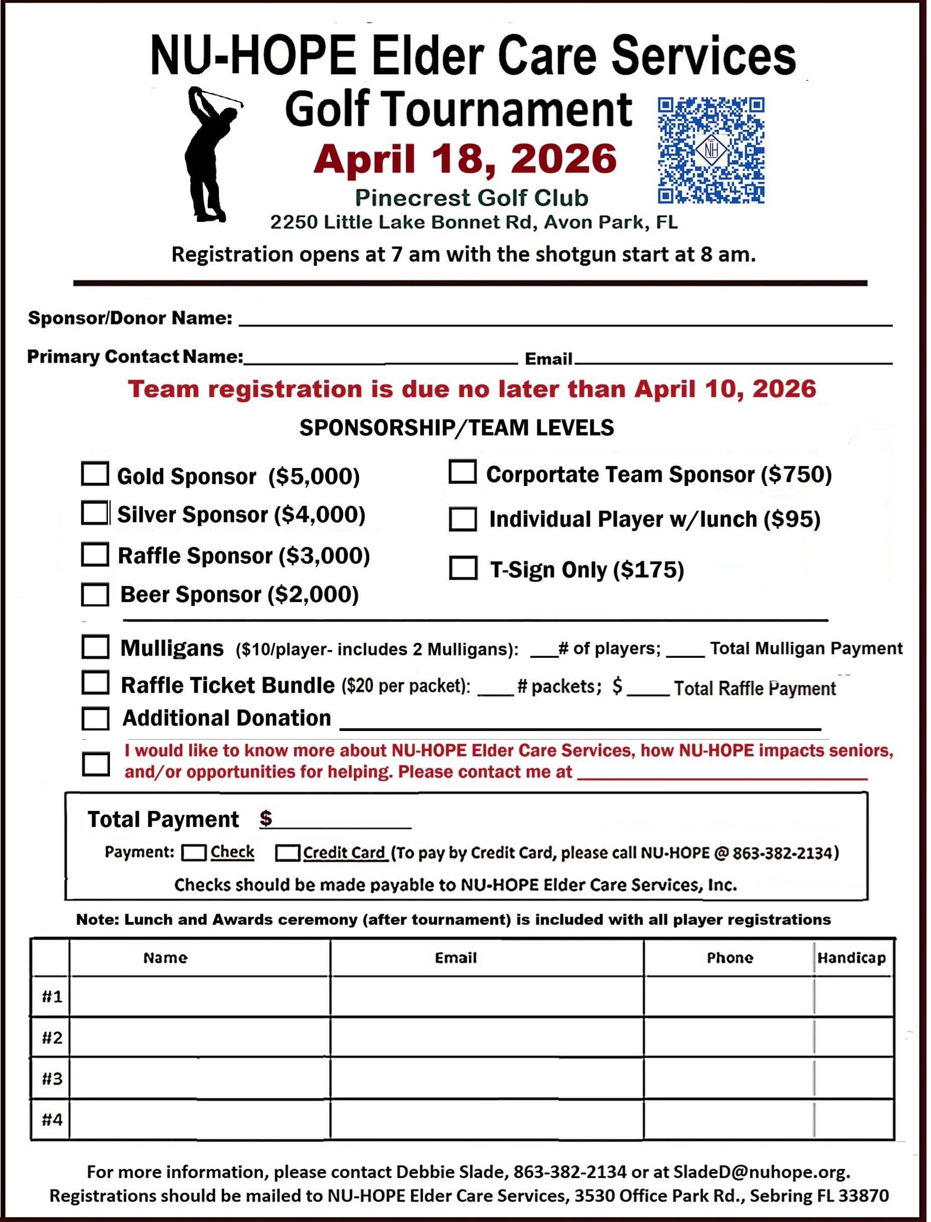 NU-HOPE's 28th Annual Golf Tournament: - NU-HOPE Elder Care Services, Inc.